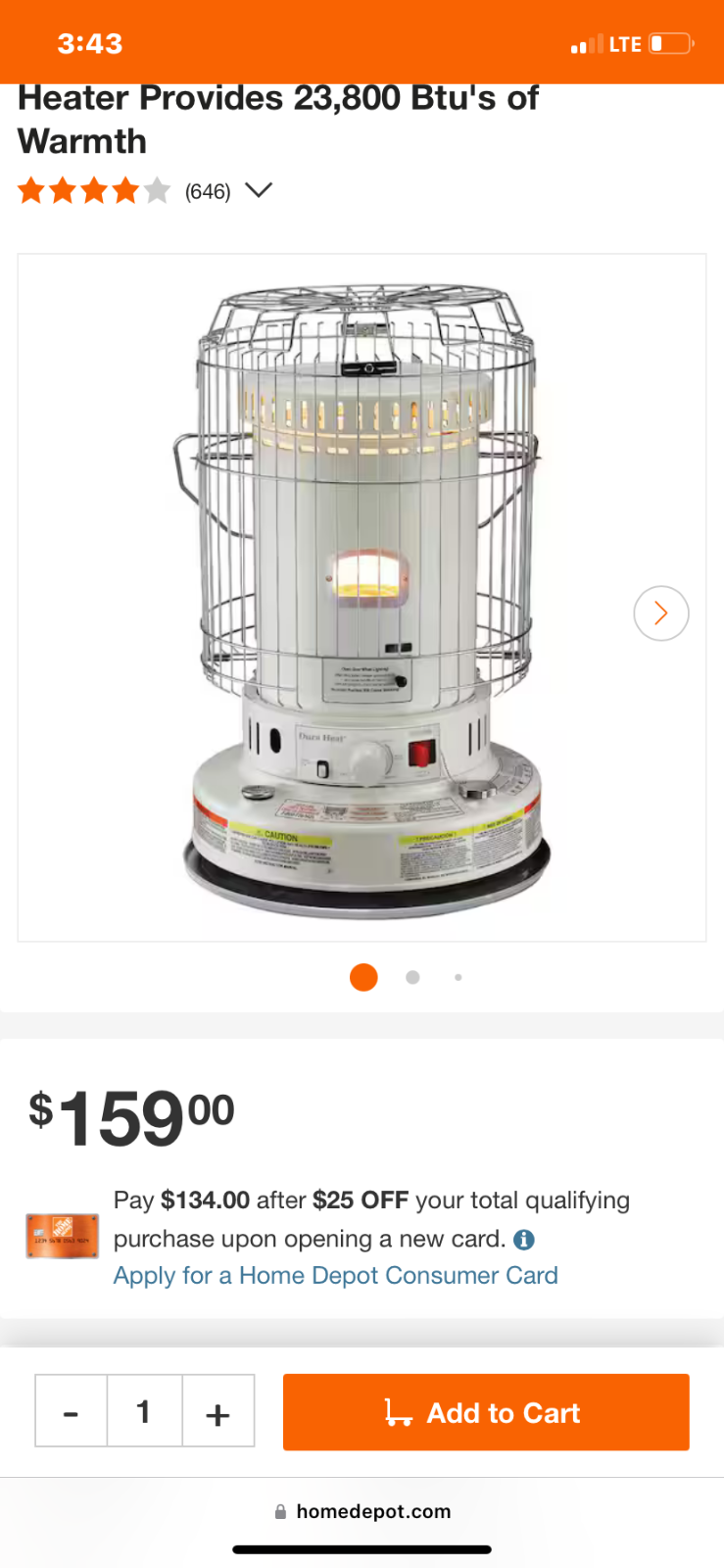 Dura Heat DH2304 Convection Kerosene Heater, Portable, Indoor for sale ...