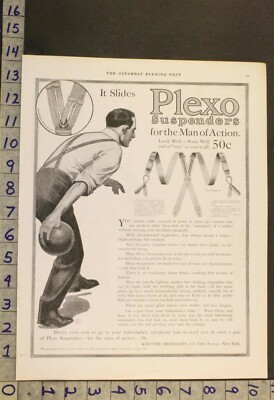 1909 SPORT MEN BOWLING PLEXO SUSPENDERS KNOTHE BROTHERS TROUSER FASHION ...