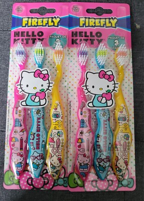 Hello Kitty Girls Boys Firefly soft Toothbrush pink blue yellow 6 Total ...