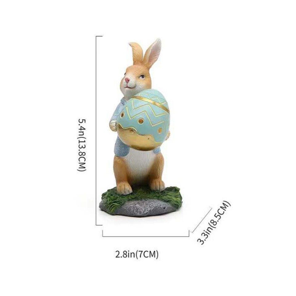 Easter Bunny Resin Figurine Rabbit Hug Carrot Desktop Decor Garden ...