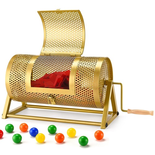 Raffle Drum, Thickened Metal Raffle Ticket Spinner Box with Sealing ...