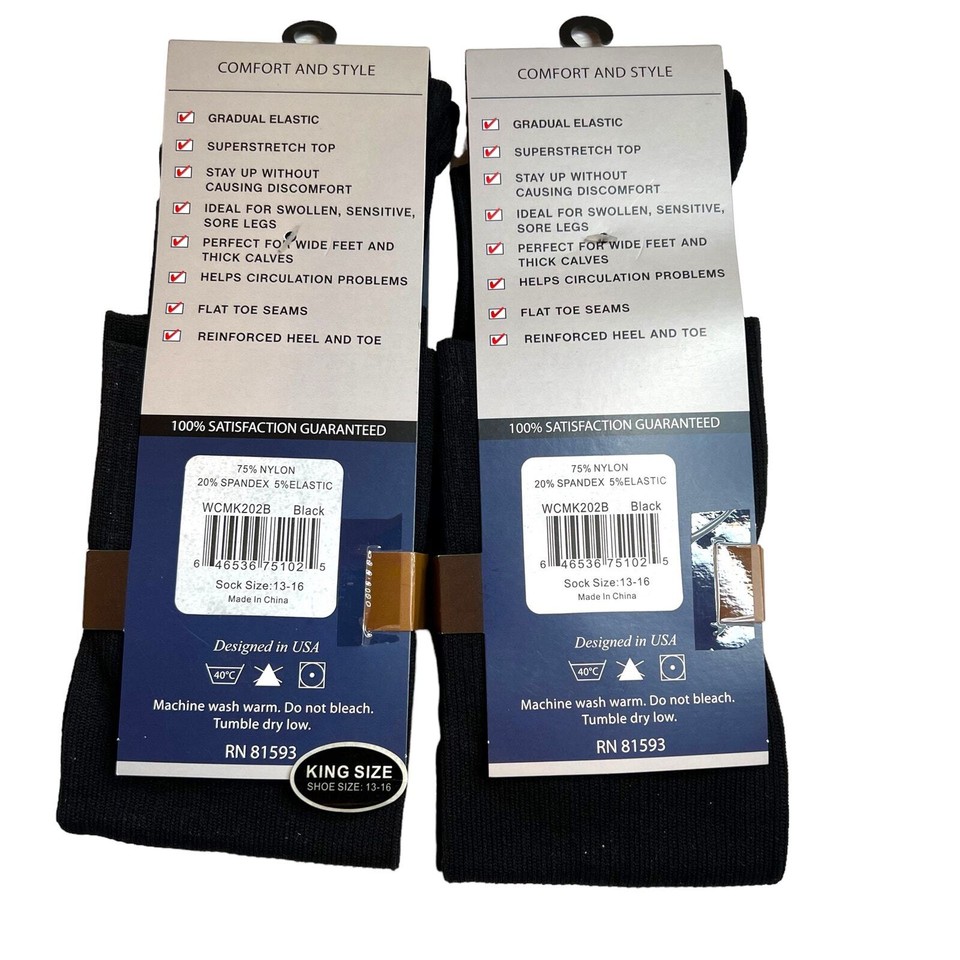 WINDSOR Collection Gradual Compression Travel Support Socks Men's Shoe ...
