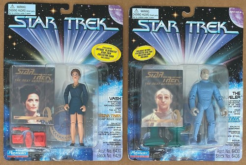 Playmates Star Trek Vash (DS9) & Traveller (Next Gen) Figures Skybox ...