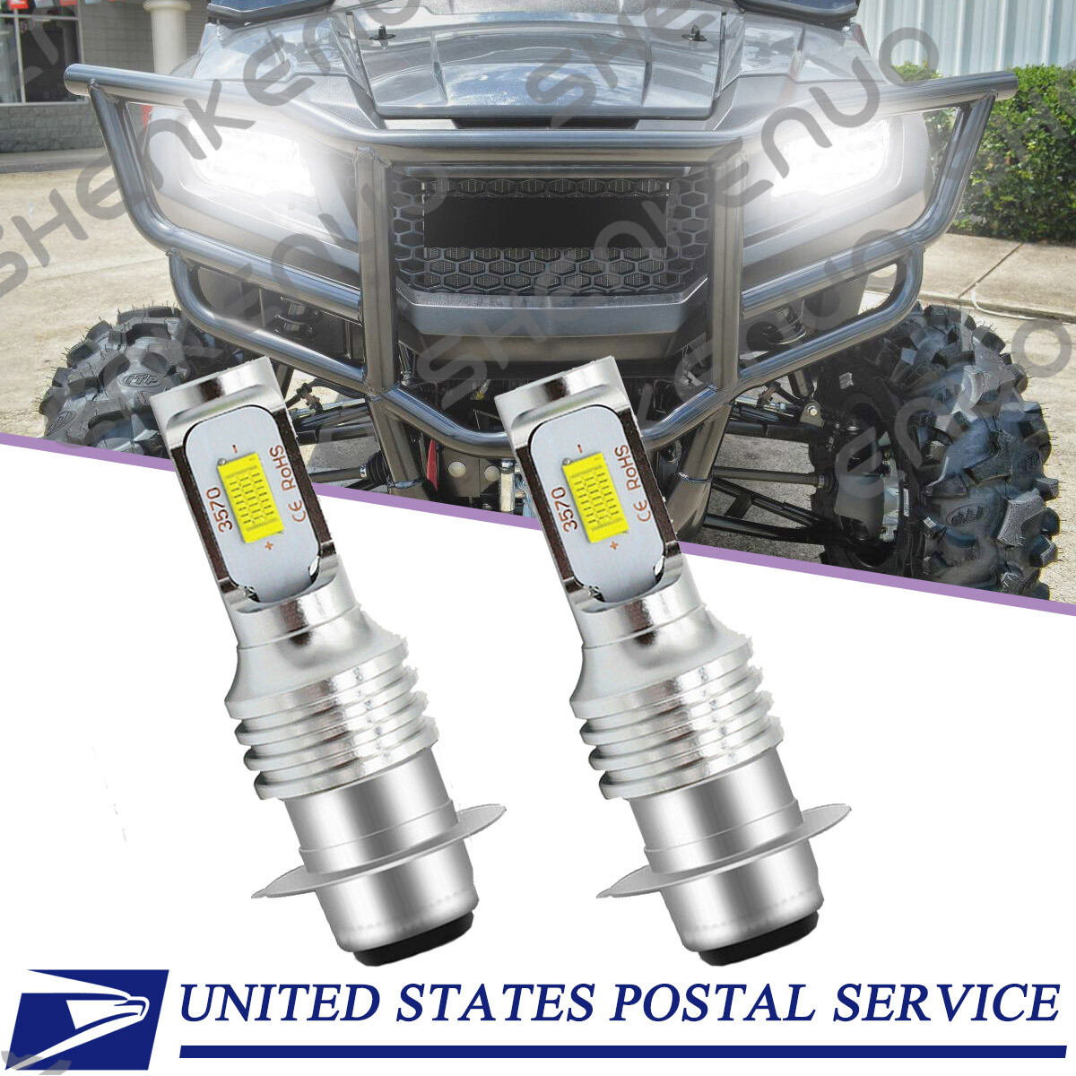 For Kawasaki Mule 600 610 3000 3010 - 2X H6M LED 12V White Headlights ...