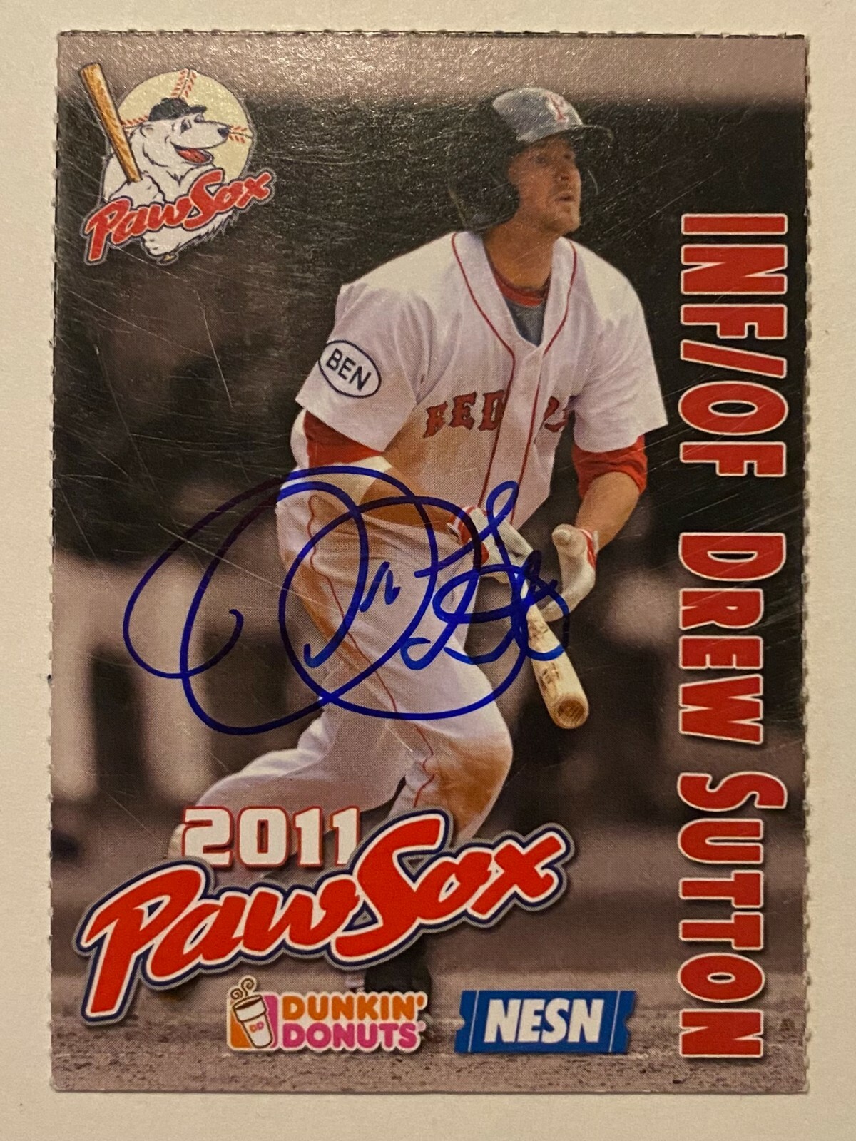 Drew Sutton Signed NESN #1 2011 Card PawSox Auto MLB RAD | eBay