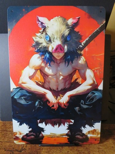 Inosuke Hashibira Demon Slayer Thin Metal Sign Decoration 8x12 Anime ...