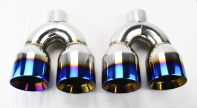 Bolt On Exhaust Tip Upgrade Dual/Quad Staggered Stainless Steel Exhaust ...