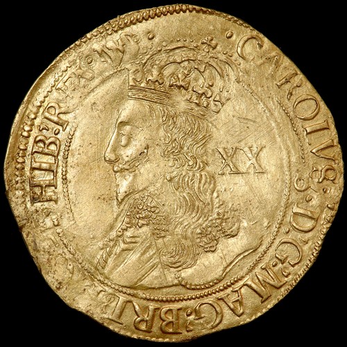 Charles I, 1625-49. Unite, mm. Harp, 1632-33. Tower Mint Under The King ...