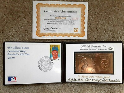 Stamps - Tom Seaver - 23 Karat Gold Edition with Certificate | eBay