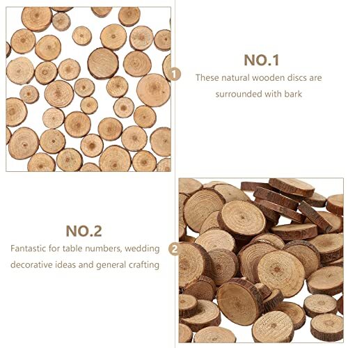 100pcs 1.5-3CM Wood Log Slices Discs Unfinished Wooden Slices Crafts ...
