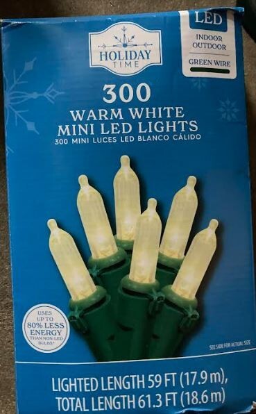 New ! Holiday Time Cool White LED Mini String Christmas Lights, 59-feet ...