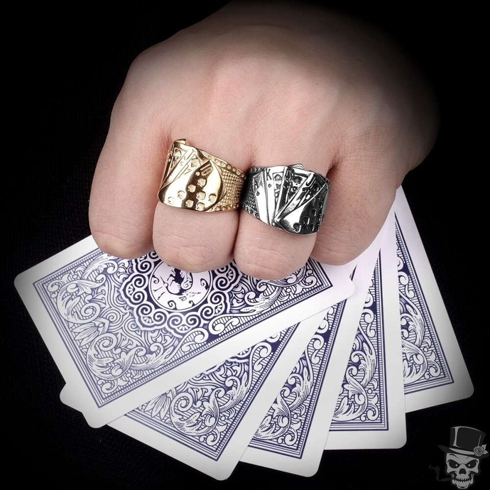 Sculpt Rings™ Poker Cards Punk Ring 316L Stainless Steel | Unique Men's ...