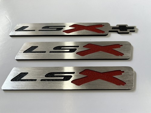 LSX Camaro Rocker Badges x3 CNC Billet LS LS1 LS2 LQ4 LQ9 Emblems IROC ...