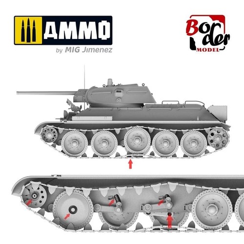 Border BT-009 1/35 T34E FIRST TYPE OF SPACE ARMOR T34-76 2IN1 Model Kit ...