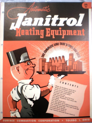 JANITROL Catalog Heating Heaters Asbestos History 1950's Surface ...