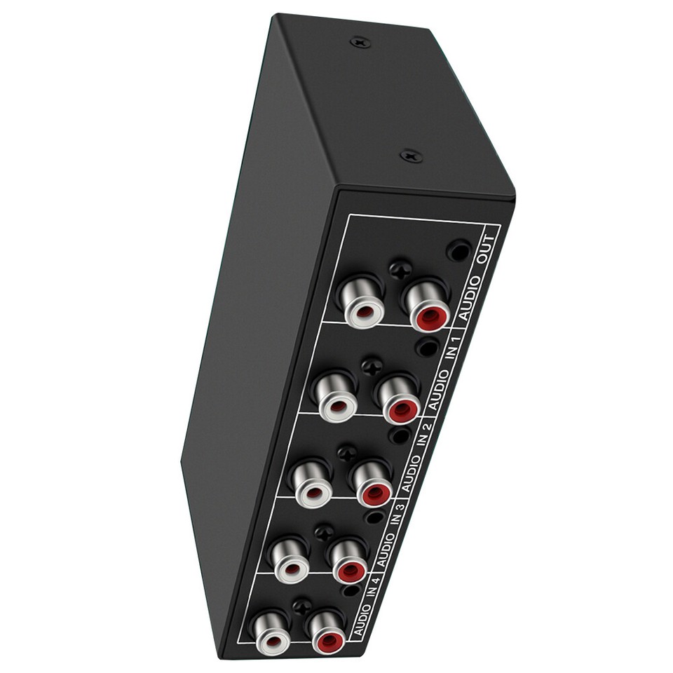 RCA AUX Audio Switch 4 in 1 out L/R RCA Stereo Analog Audio Selector ...