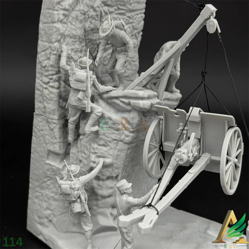 1/35 WWI Italian Artillery Cliff Hauling Diorama War Resin Model ...