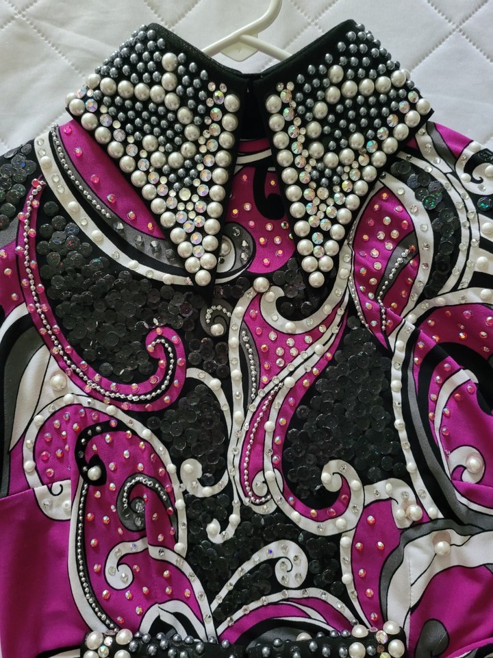 NANCY ROSE WESTERN PLEASURE SHOW SHIRT JACKET HORSEMANSHIP HORSE HOBBY ...