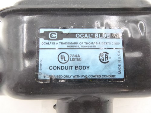 Thomas & Betts TA04648 A Ocal Blue 1" Conduit Body Tee PVC Coated | eBay