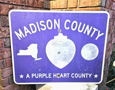 VINTAGE ROAD SIGN MADISON COUNTY A PURPLE HEART COUNTY PURPLE 24" X 30 ...