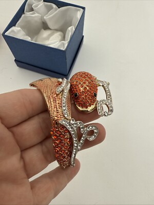 Vintage 70s Rhinestone Goldfish Koi Fish Bangle Bracelet | eBay