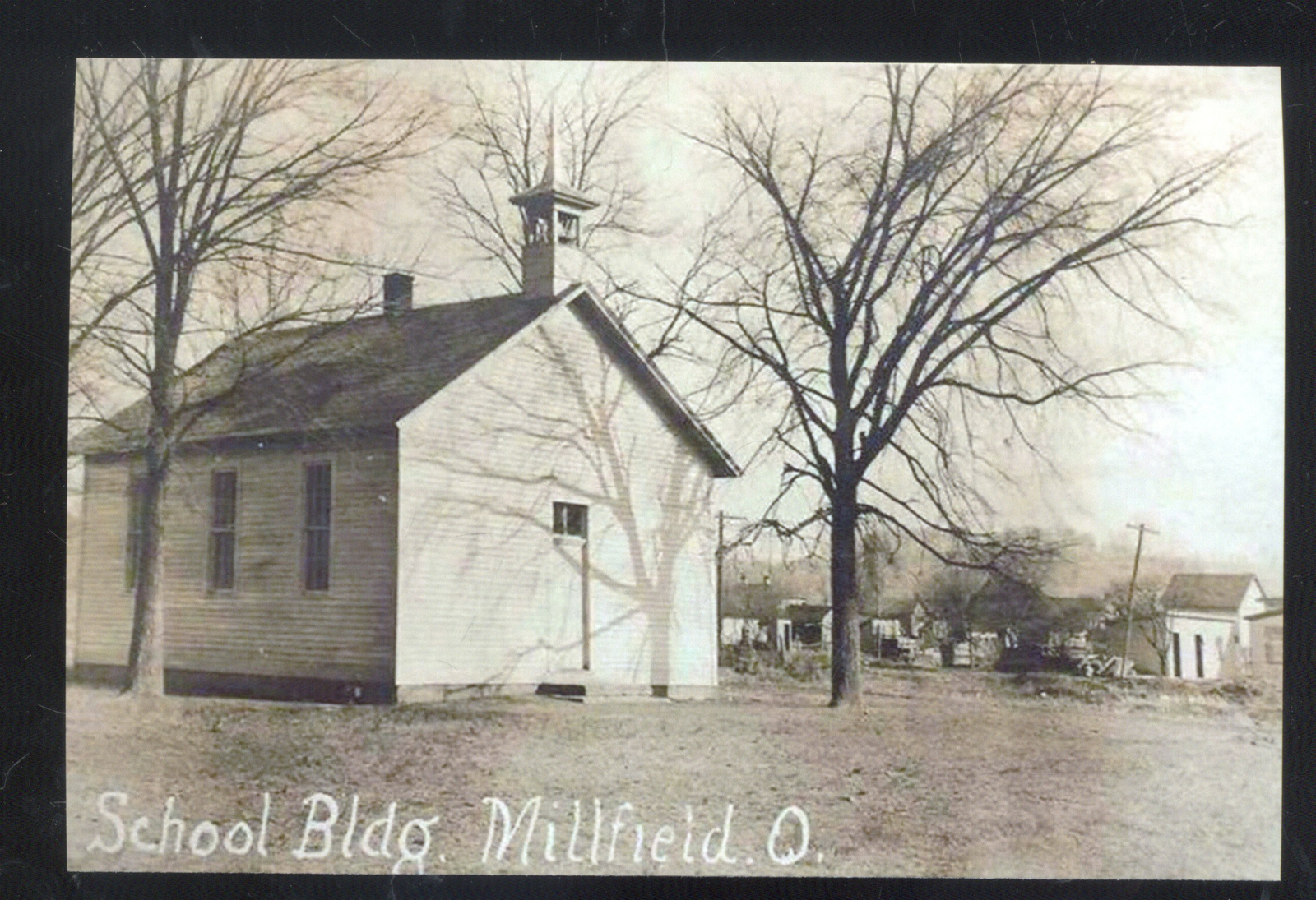 REAL PHOTO MILLFIELD OHIO SCHOOL BUILDING POSTCARD COPY | eBay
