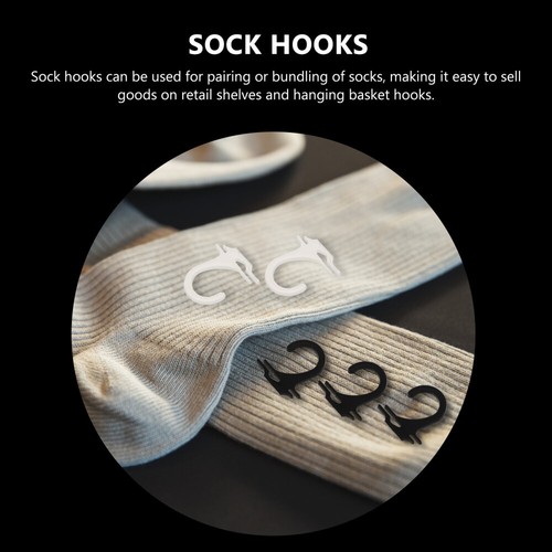 400PCS Hooks Retail Display Hanger Sock Display Hooks Sock Hanging Rack ...
