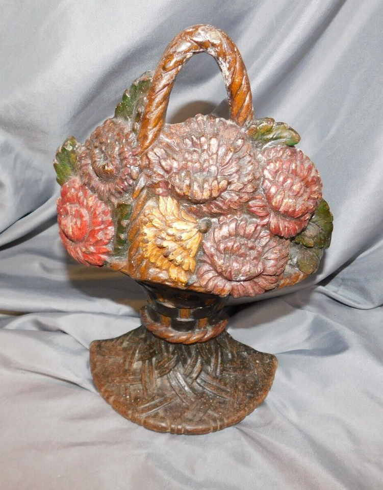 RARE ANTIQUE WAVERLY STUDIO CAST IRON DOORSTOP FLOWER BASKET~NOV 1926~ 9 1/4" #1 | eBay