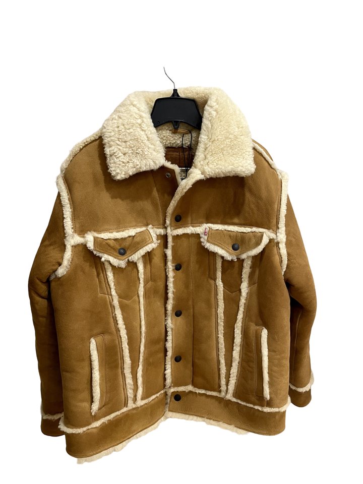 Levi's Men's Shearling Leather Trucker Jacket - Vintage Style (100% ...