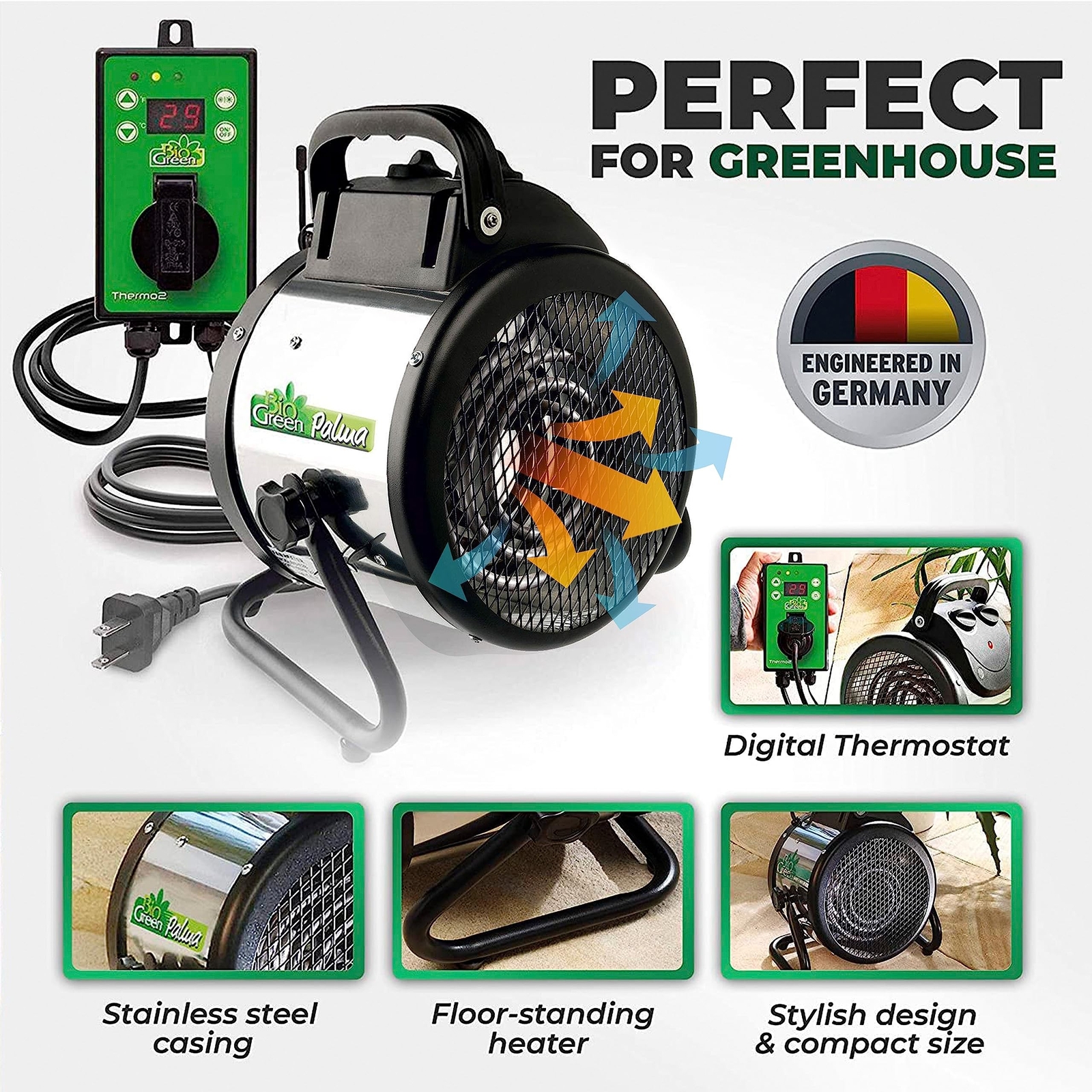 PAL 2.0/USDT Palma Greenhouse Heater with Thermostat - Fast Heating ...