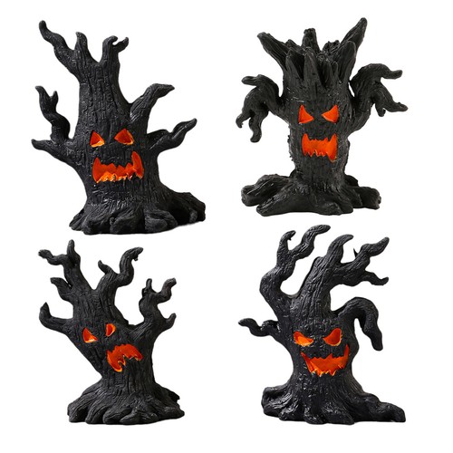 3X Mini Tree Demon Figurine Spooky Realistic Halloween Tree Demon ...