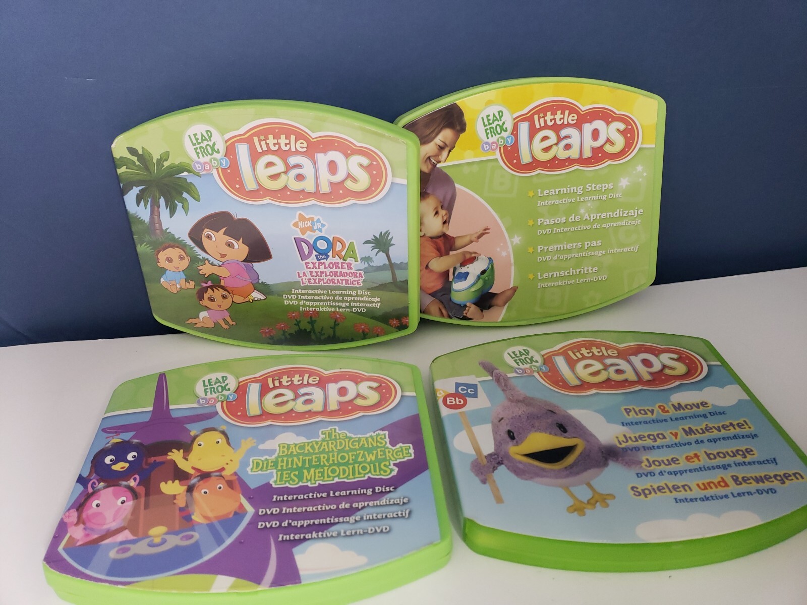 Lot of 4 Leap Frog Baby Little Leaps LEARNING STEPS Interactive Disc ...