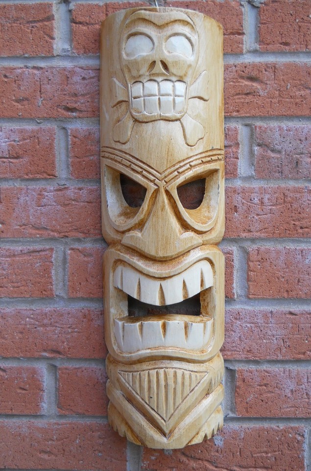 NEW DESIGN Carving Wooden TIKI MASK Small 50 cm Wall Decoration ...