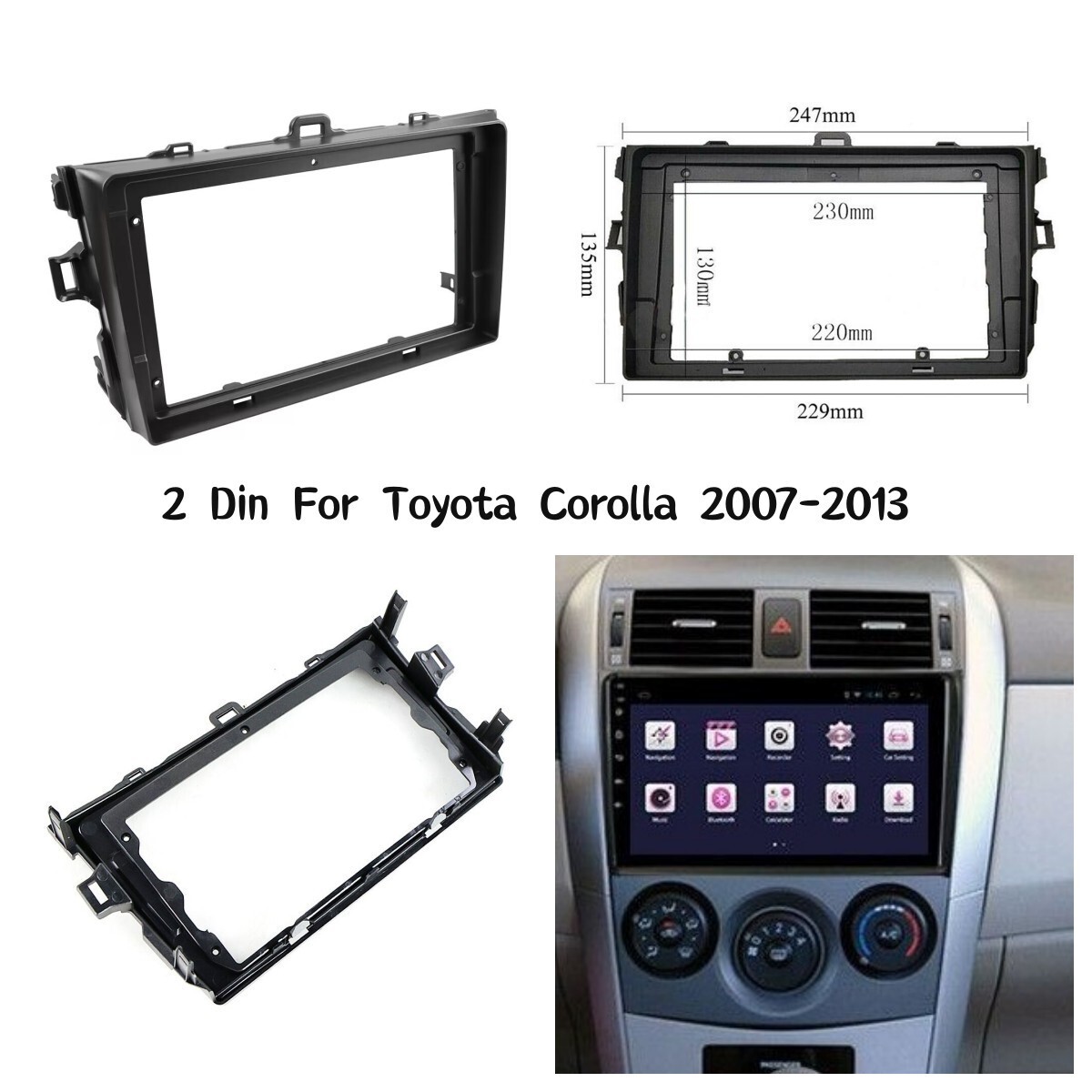 Car Stereo Radio Fascia Panel Frame Trim Dash Kit For TOYOTA COROLLA ...