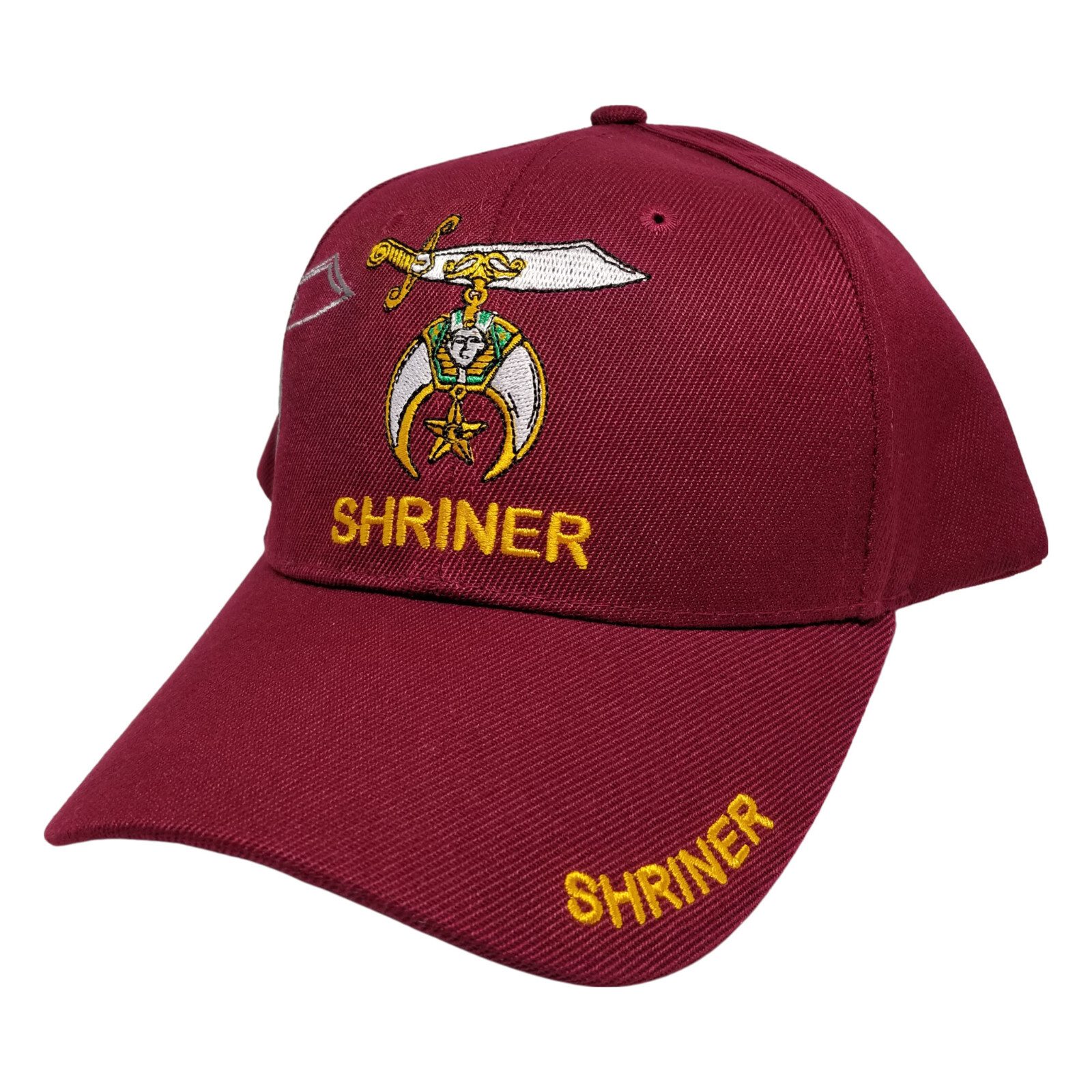 Shriners Baseball Cap Maroon Shriner Hat Crescent Scimitar Masons ...