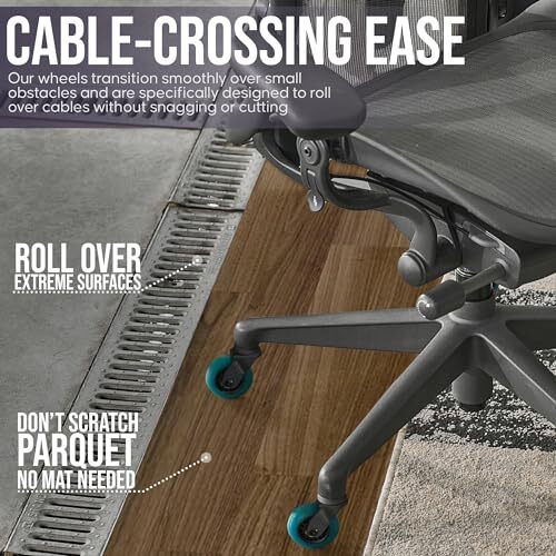 STEALTHO Replacement Office Chair Caster Wheels Set of 5 - Protect Your ...