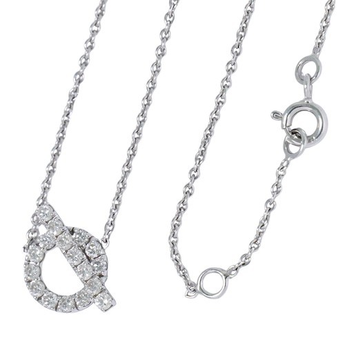 HERMES Finesse Diamond 0.54ct Necklace Au750 White Gold 4.2g | eBay