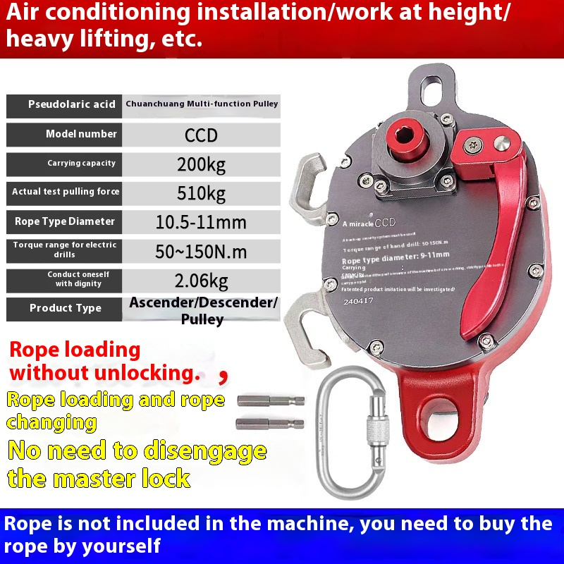CCD/CCR Lifter Hoist Rope Climber Lifting Heavy Loads Handling Magic ...