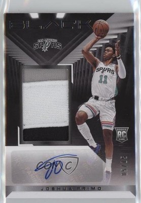 2021-22 Panini Black Rookie Jumbo Memorabilia Silver /15 Joshua Primo ...