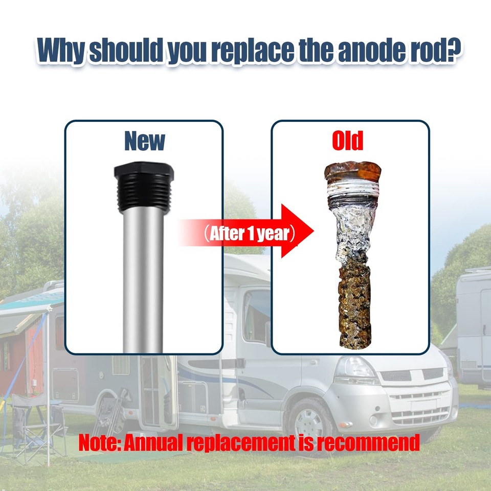 5 Pack RV Water Heater Anode Rod & Flush Wand Kit with Hex Wrench ...