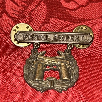 U.S. Marine Corps Pistol Expert Badge Pin Copper Bronze Color Sterling ...