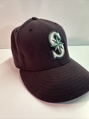 Vintage Seattle Mariners Hat New Era Size 7 1/2 59Fifty 100% Wool Y2K ...
