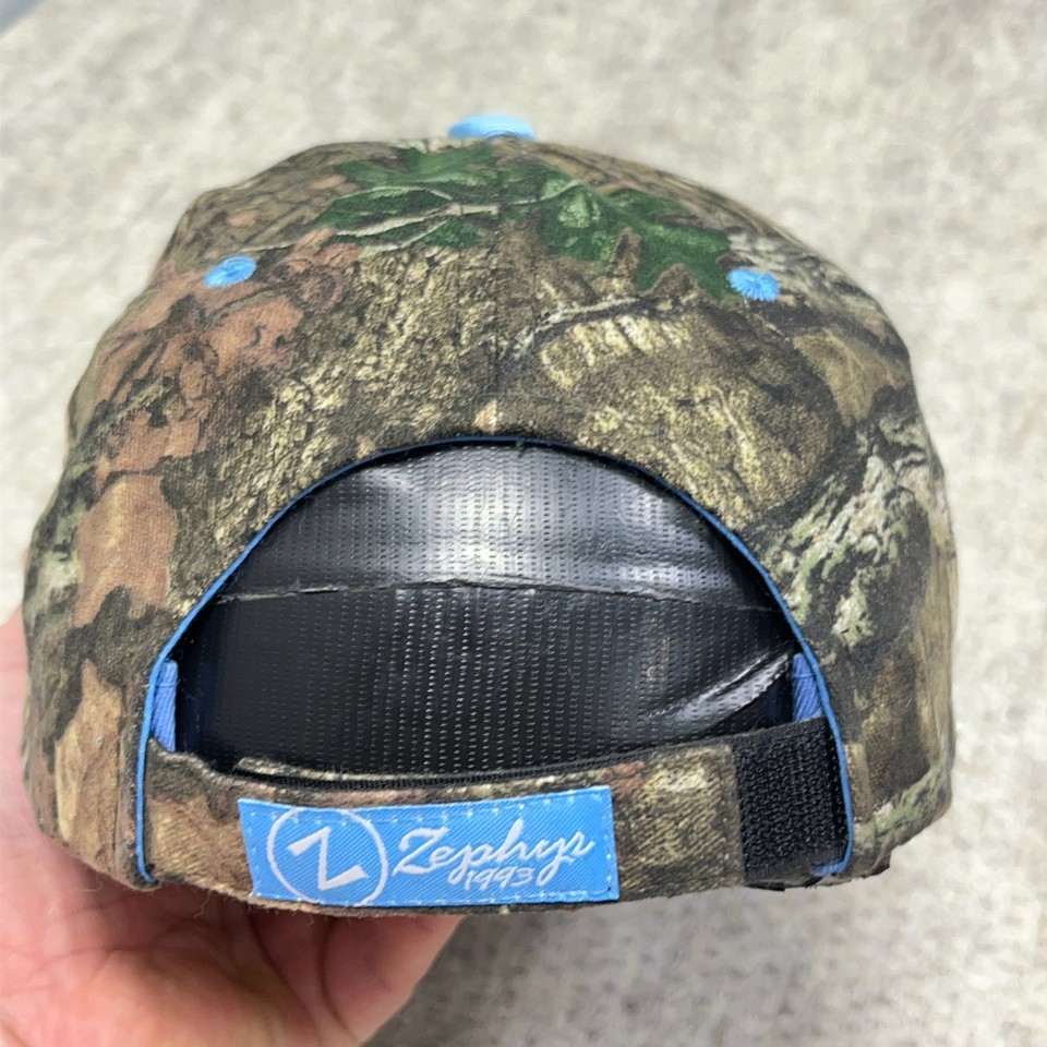 North Carolina Tar Heels Hat Cap Strap Back Mossy Oak Camo UNC Big Logo ...