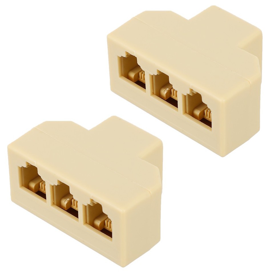 2 PCS Phone Wire Splitter Telephone Plug Adapter RJ11 Socket Wall ...