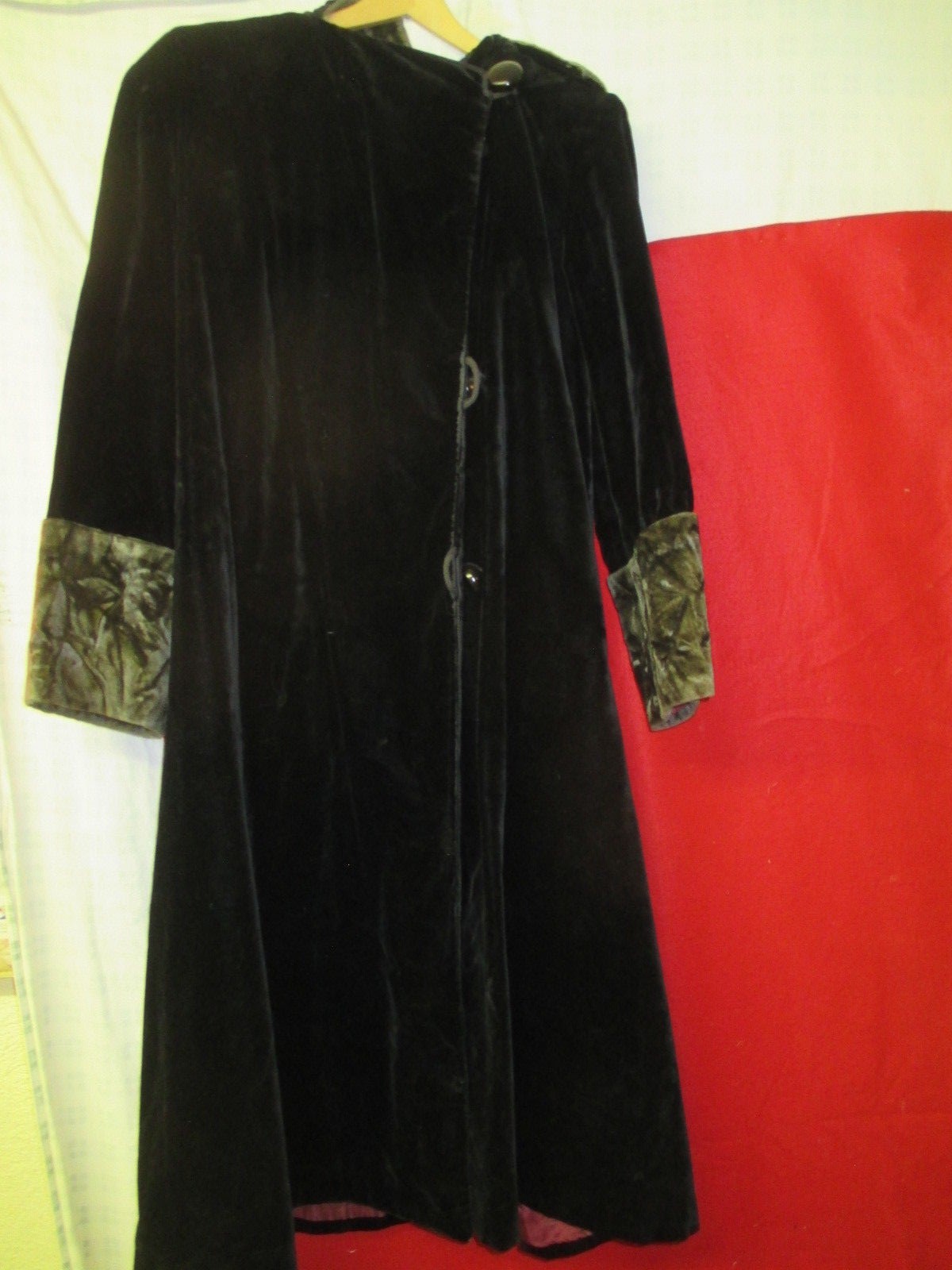 Antique 1910's 20's Woman's Opera Evening Coat black & gray Velvet ...