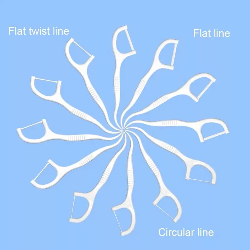100 DENTAL FLOSS STICKS INTERDENTAL TOOTH HARPS TEETH PICKS ORAL PLAQUE ...
