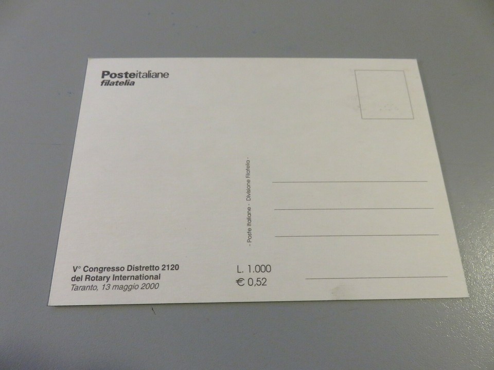 Italy Complete Postal Postcard Rotary Congress Year 2000 With Stamp ...