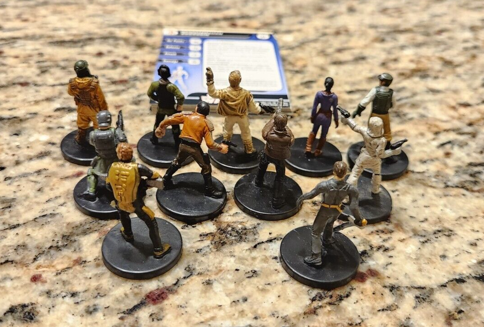 WOTC Star Wars Miniatures - Human Fringe Set - 11 Figures w/ Cards | eBay
