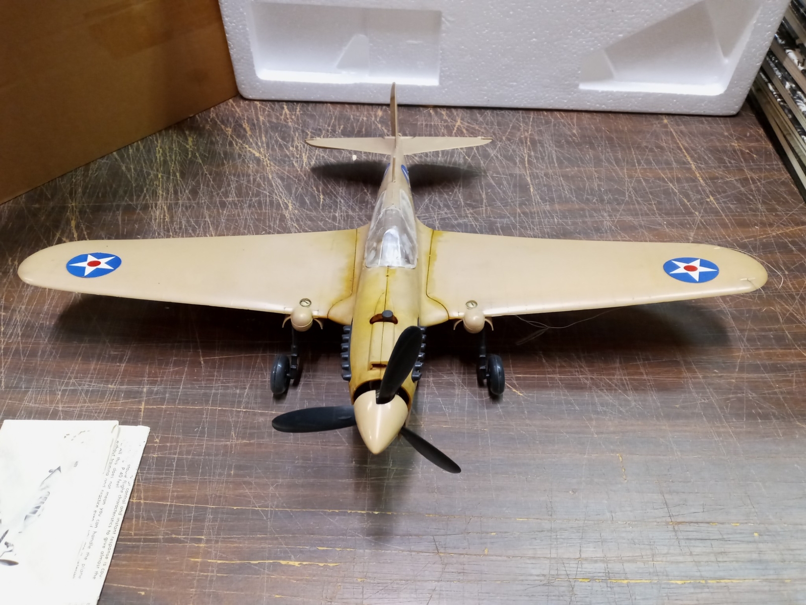 Vtg Cox P-40 Warhawk Flying Tiger Thimble Drome Model Gas Airplane Box ...