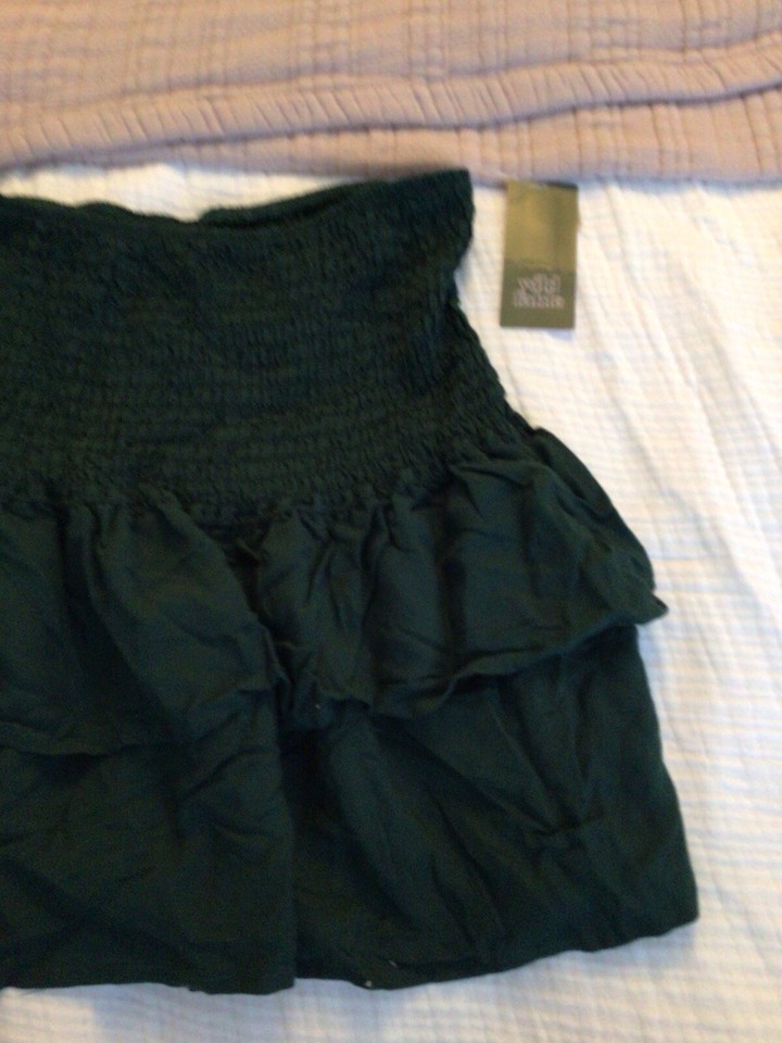 Wild Fable Dark Green Smocked Tube Top Ruffle Shirt Women’s Y2K NWT ...